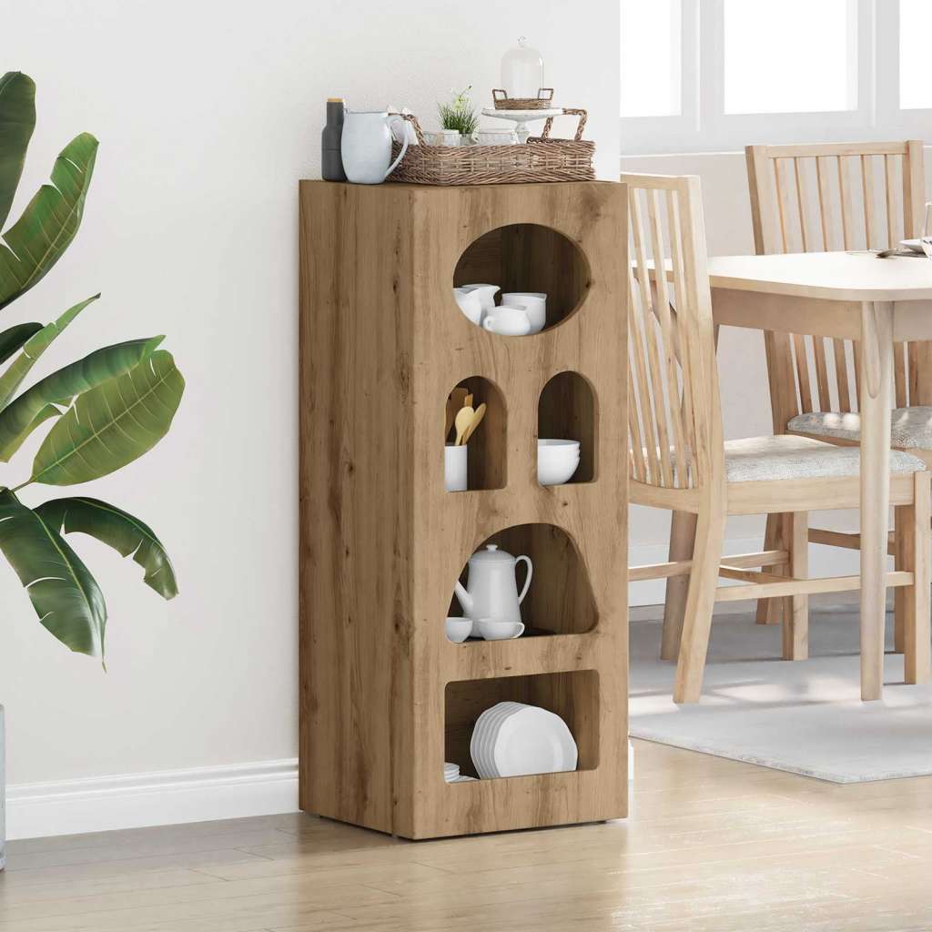 Noćni ormarić, 40 x 35 x 100,5 cm, od konstruiranog drva, artisan hrast | Koreqt.hr